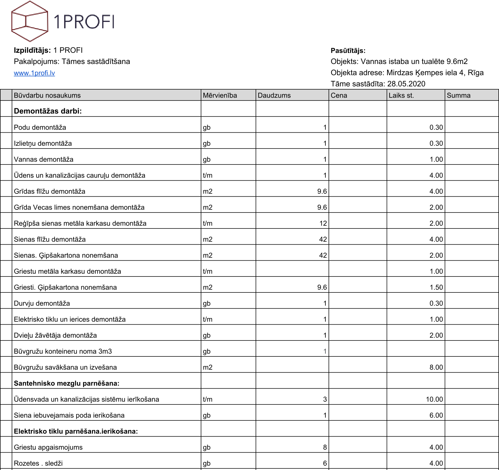 Tāme.Tāmes sastādīšana.Būvniecības izmaksu aprēķini